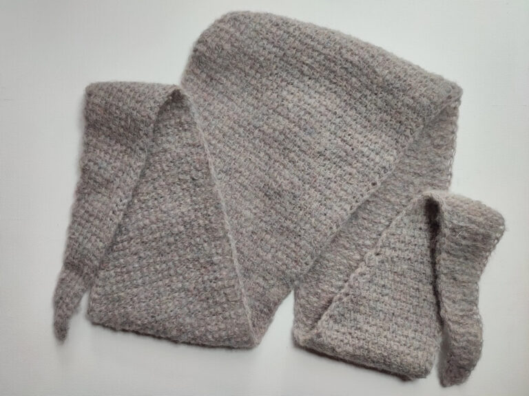 Tunisian crochet narrow triangle scarf pattern